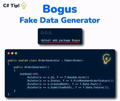 Digvijay Omkar Nath Tiwari On Linkedin C Tip Bogus Generating Fake Data Is Essential For