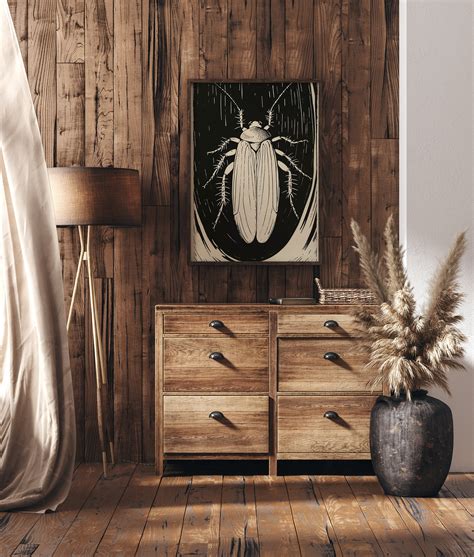 Cockroach Franz Kafka Book Poster Vintage Insect Linocut Print
