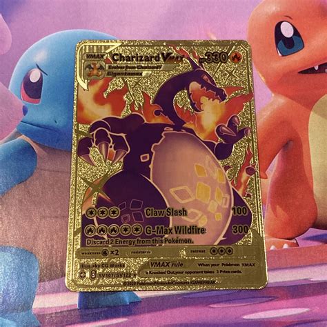 Mavin Charizard Vmax Gold Foil Fan Art Pokemon Card Rare With Sleeve