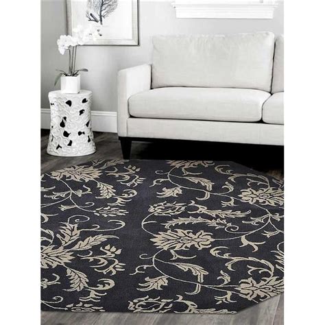Walmart 8x8 Octagon Hand Tufted Wool Area Rug Floral Design