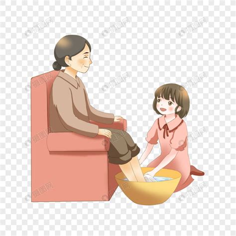 帮妈妈洗脚的孩子元素素材下载 正版素材401725271 摄图网