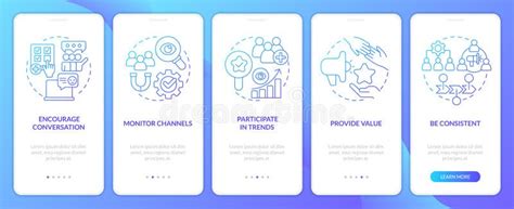Effective Involvement Blue Gradient Onboarding Mobile App Screen Stock