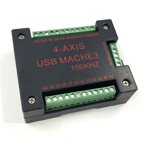 USB MACH3 CNC Breakout Board 4Axis MACH3 Motion Controller 100KHz USB Cable CD Free