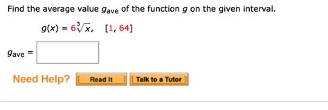 Solved Find The Average Value Gave Of The Function G On The