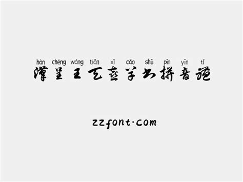 汉呈王天喜草书拼音体 众字网