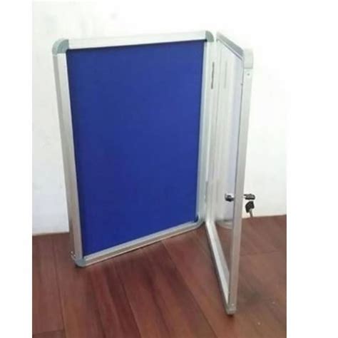 Blue Sliding Glass Notice Board For School Board Size 24 X 36 At