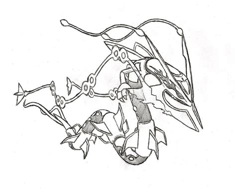 Legendary Pokemon Coloring Pages Mega Rayquaza Shiny