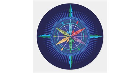 Kayak Compass Rose Sticker Zazzle