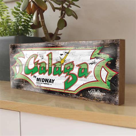 Galaga Retro Style Arcade Space Shooter Sign Retro Game Signs