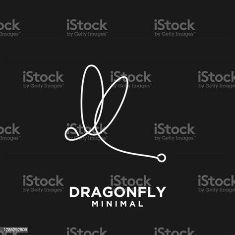 심플한 럭셔리 아름 다운 잠자리 라인 로고 아이콘 디자인 일러스트 플랫 디자인 고립 된 배경 잠자리에 대한 스톡 벡터 아트 및