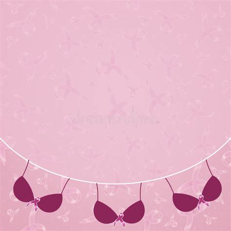 Pink Bra For Breast Cancer Prevention With Pink Awareness Ribbon Stock