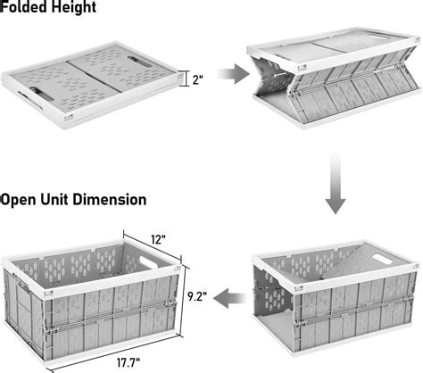 Livememory Collapsible Storage Crates Foldable Crates 31 Liters
