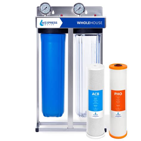 Express Water Whole House 2 Stage Carbon And Polyphosphate Anti Scale