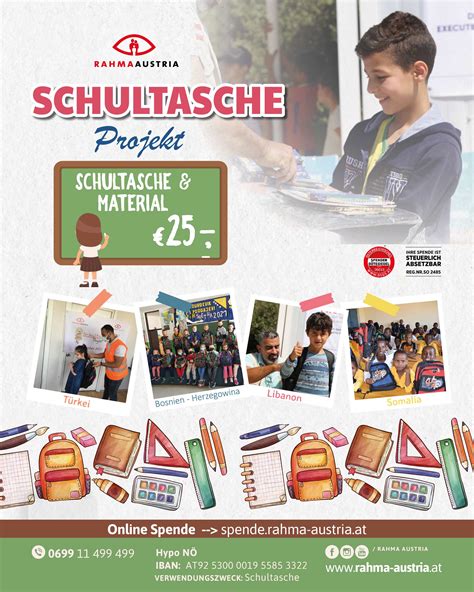 Projekt Schultasche 2022 Rahma Austria