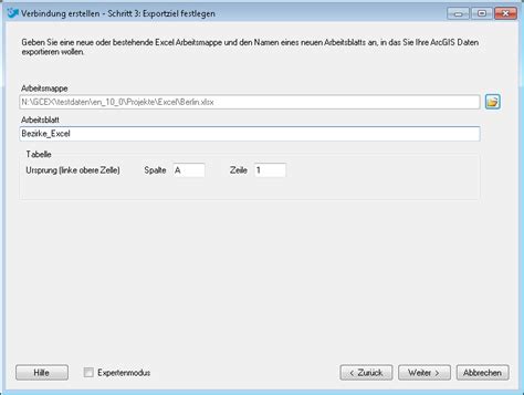 Arcgis Daten Nach Excel Exportieren Und Eine Verbindung Erstellen
