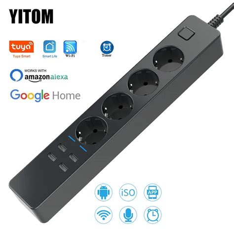 스마트 전원 스트립 와이파이 4 Eu 콘센트 플러그 4 Usb 충전 포트 빨리 확인하세요