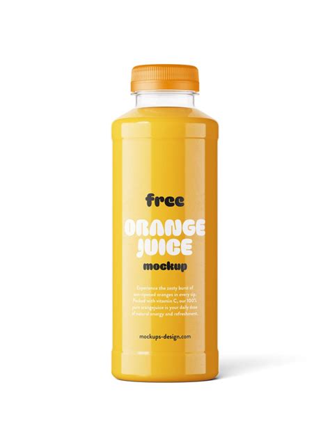 Orange Juice Bottle Mockup Mockups Design