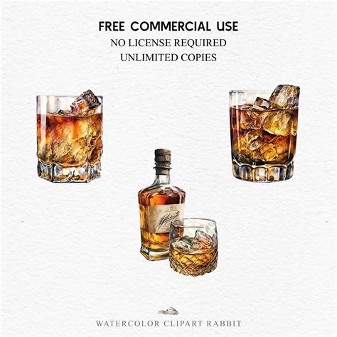 Whiskey Glass Clipart Whiskey Png Watercolor Glass Of Etsy