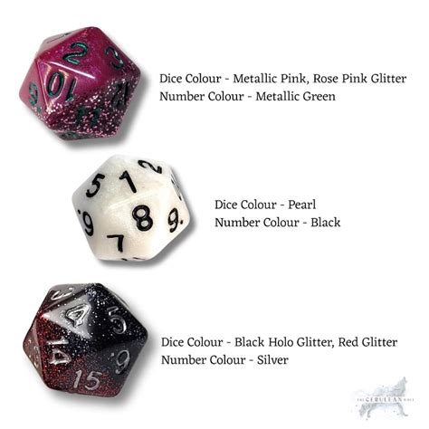 Customisable Spindown Spinup D20 Dice Dnd Boardgame Glitter Shimmer