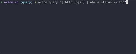 Query Logs With Axiom Cli