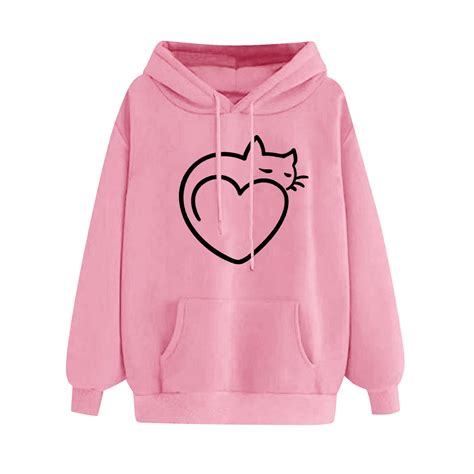Yanhoo Teen Girl Sweatshirt Hoodie Heart Graphic Hoodies For Women