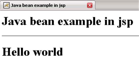 Java Bean Example In JSP