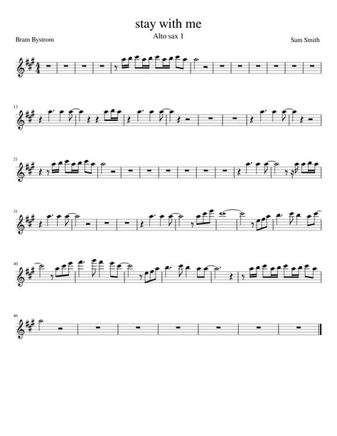 Stay With Me Alto Saxophone 1 Piano Tutorial