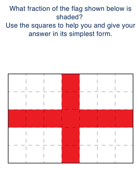 Solved What Fraction Of The Flag Shown Below Is Shaded Use The
