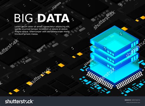 Isometric Digital Technology Web Banner Big Stock Vector Royalty Free