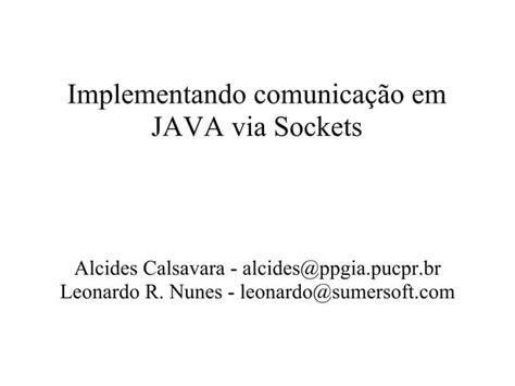 Sockets Java Ppt