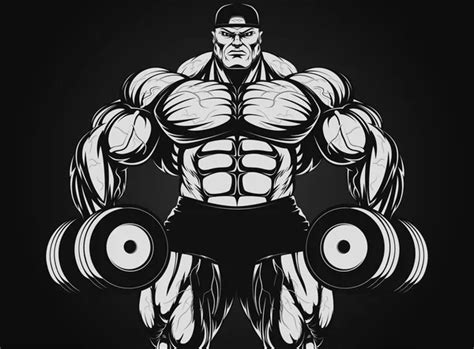 Bodybuilder Cartoon Vector Art Stock Images Depositphotos