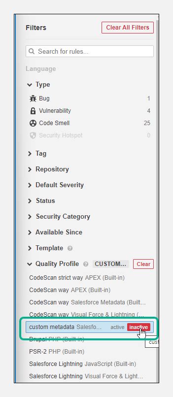 Configuration For Salesforce Metadata Rules Autorabit Knowledge Base