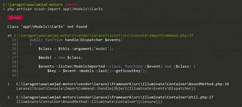Php Artisan Tntsearchimport Modelname Or Php Artisan Scoutimport