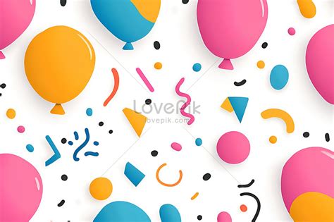 축하 풍선과 리본 일러스트 무료 다운로드 Lovepik