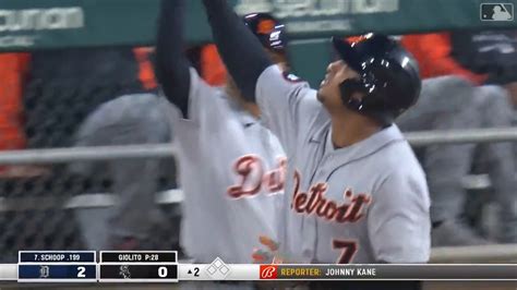 Detroit Tigers On Twitter First Pitch And Schoop Felt Like Flexing 🔭