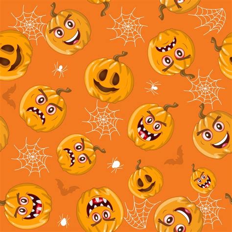 Padrão Vetorial Sem Costura Para Design De Halloween Símbolos De