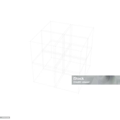 Minimalist Wireframe Cubes With A Subtle 3d Effect On A White Background Showcasing A Clean