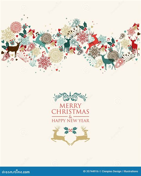 Merry Christmas And Happy New Year Illustration Royalty Free Stock