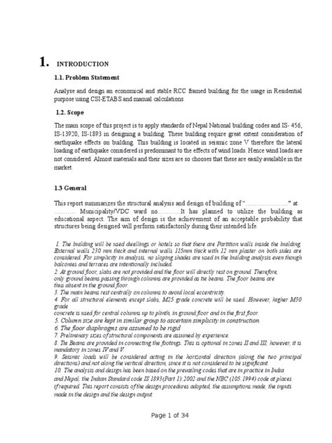 Etabs Building Structure Analysis And Design Report Pdf Beam Structure Structural Load