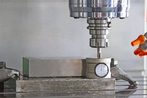 Cnc Machining Center Setting Tool Tip After Cutting Metal Stock Image Image Of Cutter Machine