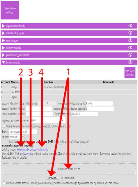 Bank Statement Csv Import Recipes Cameo Membership Organiser