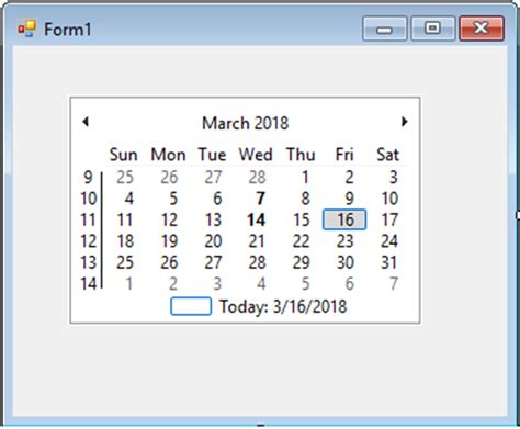 c monthcalendar control the engineering projects