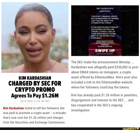 Kim Kardashian Charged By Sec For Crypto Promo Agrees To Pay 126m 10