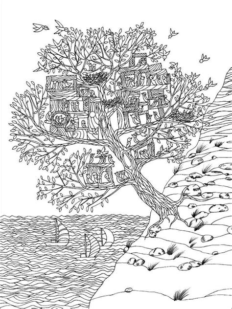Tree Coloring Pages For Adults
