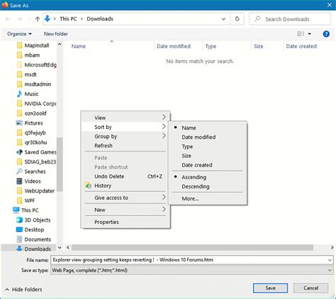 Explorer View Grouping Setting Keeps Reverting Windows 10 Forums