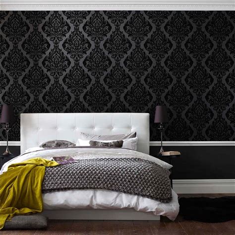 Penting Black Wallpaper Bedroom Wallpaper Lucu