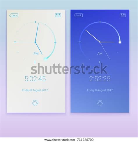Clock Application Concept Ui Design Day 库存矢量图（免版税）731226700 Shutterstock