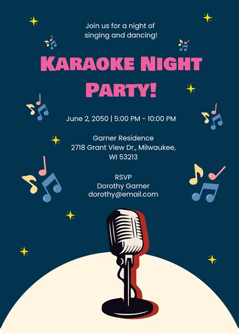 Free Karaoke Invitation Templates Editable And Printable