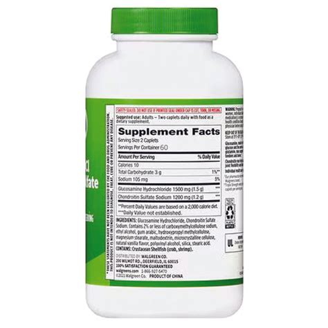 Walgreens Glucosamine Hcl Chondroitin Sulfate 120 Caplets