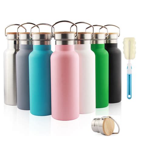 Stainless Steel Double Wall Insulated Vacuum Flask Water Bottle Sports